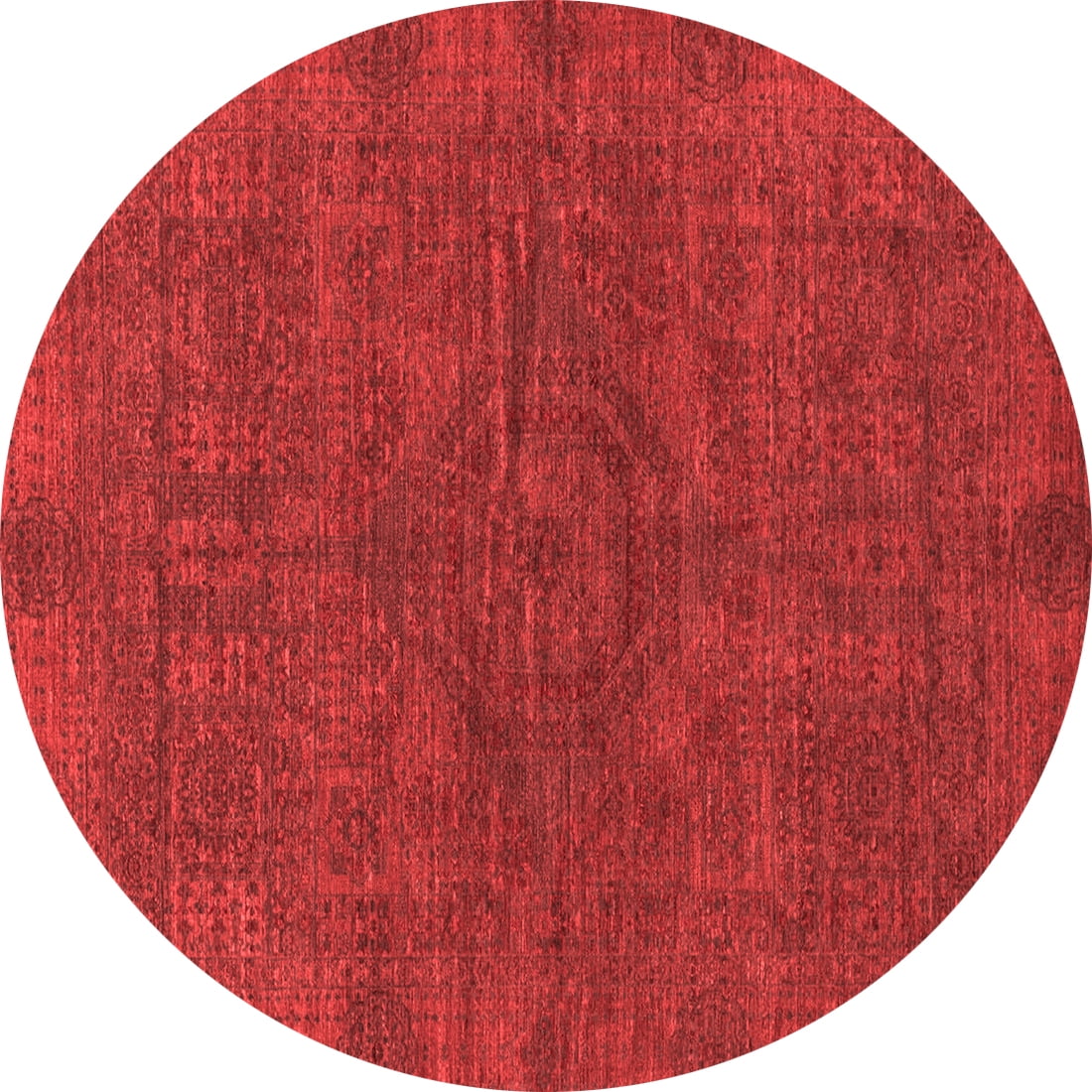 Ahgly Company Machine Washable Indoor Round Abstract Red Modern Area ...