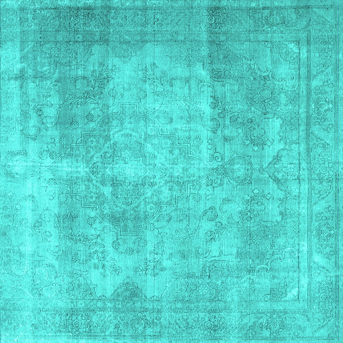 Ahgly Company Machine Washable Indoor Square Persian Turquoise Blue ...