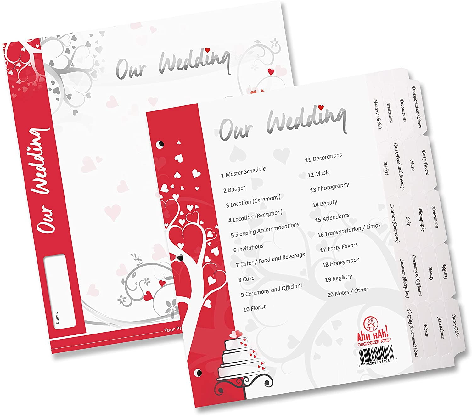 Ahh Hah! Wedding Kit Organizer: Pre-Printed Tabs for Three Ring Binder ...