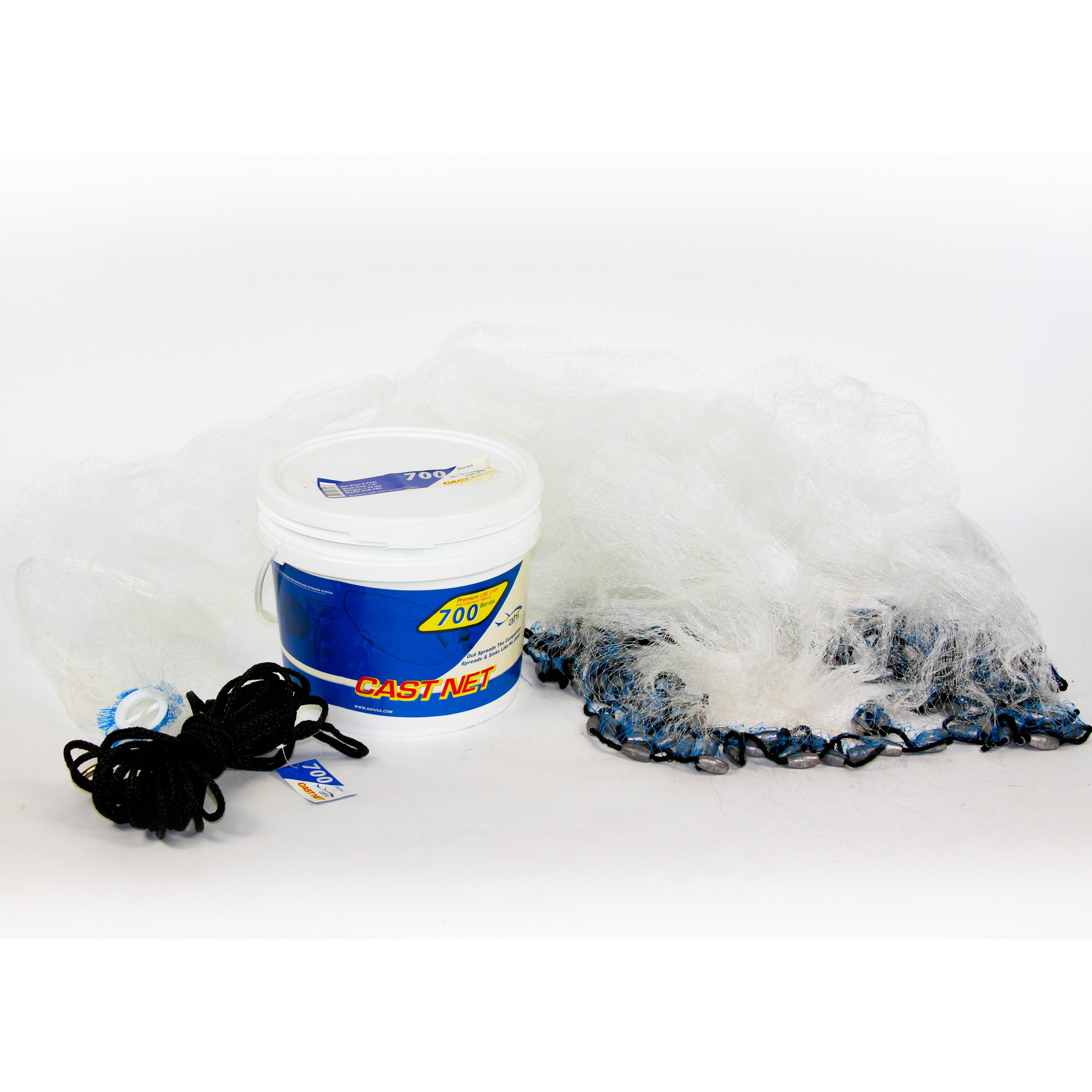 Ahi 700 Pro Series 6 Panel Cast Net 8' Clear Mono 1/2" Mesh, 1.35 Lb ...