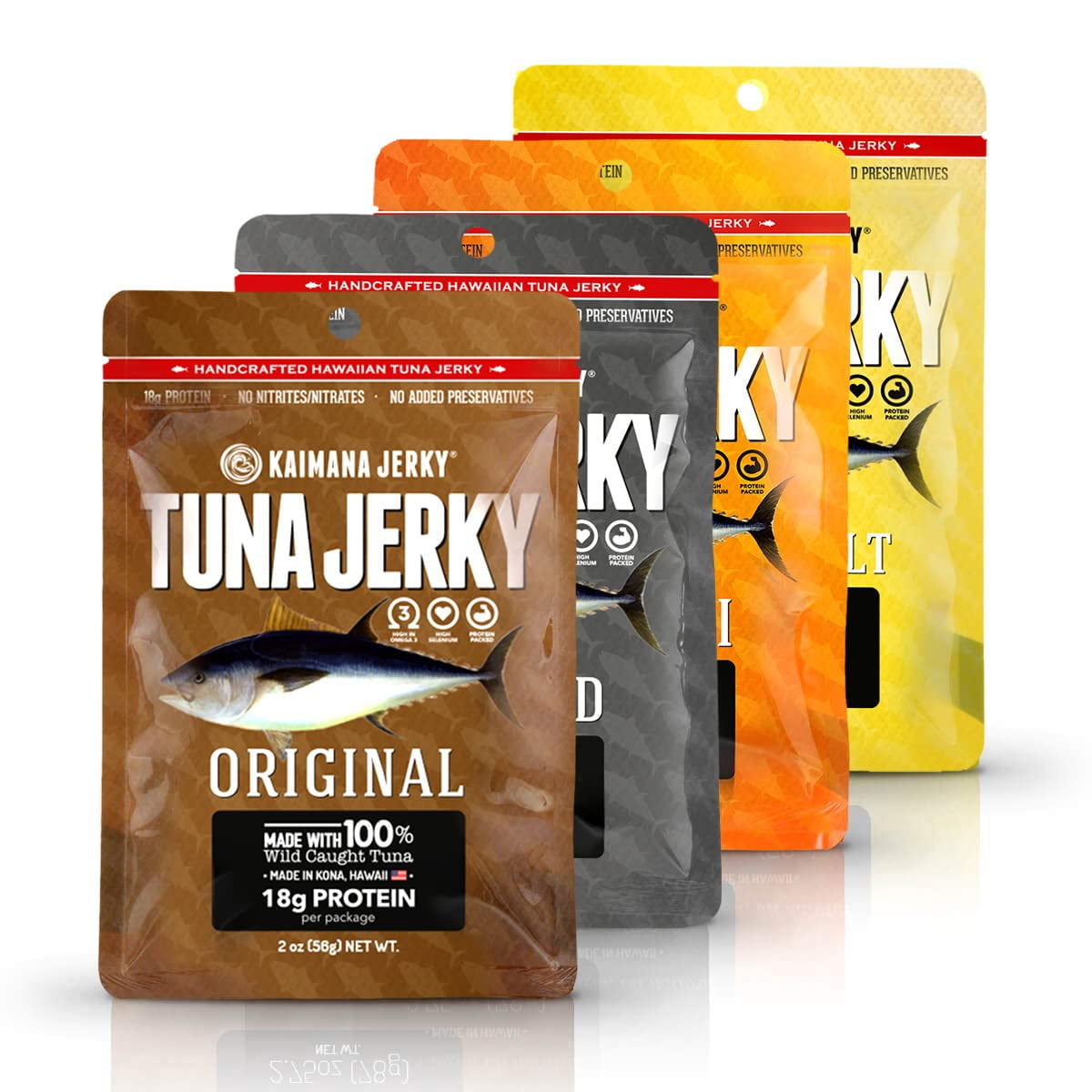 Ahi Tuna 4 Pack Variety Bundle - All Natural & Wild Caught Tuna Jerky ...