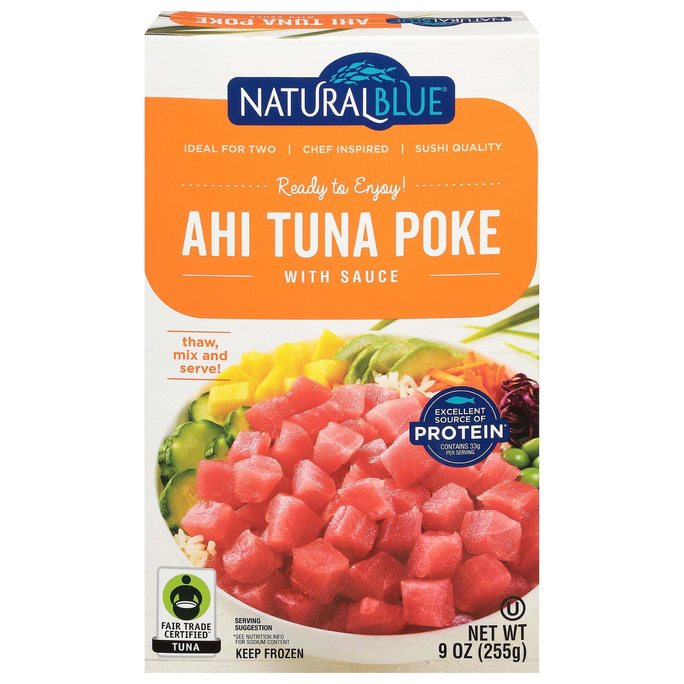 Ahi Tuna Poke Kit, Natural Blue, with Hawaiian-Inspired Sauce, 9 oz ...
