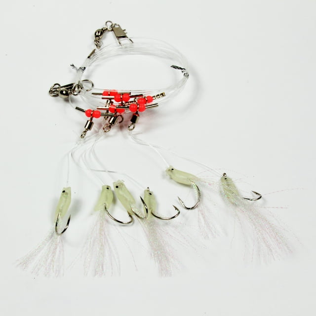 Ahi USA Sand Dab Fishing Glow Rig- 6 Hook - Walmart.com