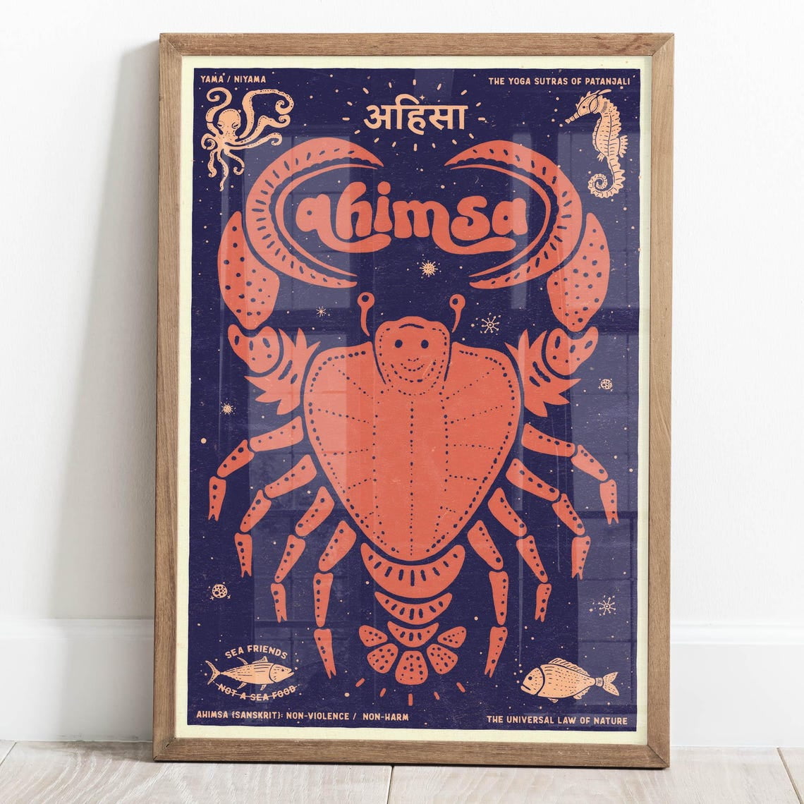 Ahimsa Poster – Yamas & Niyamas Series. Deep Ocean Variant. Yoga Sutras ...