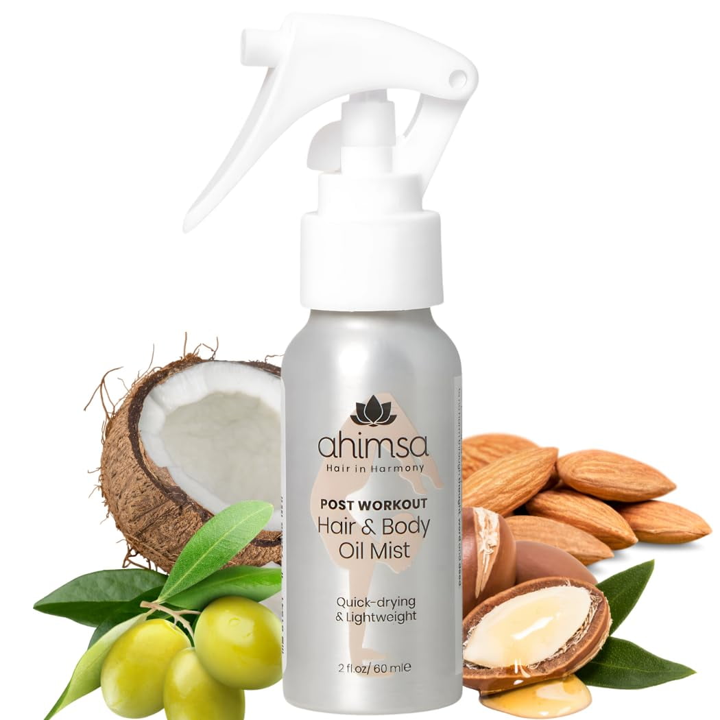 Ahimsa Vegan Hair Oil DPF11 Spray & Body Glow Oil - Fast-Drying, Non ...