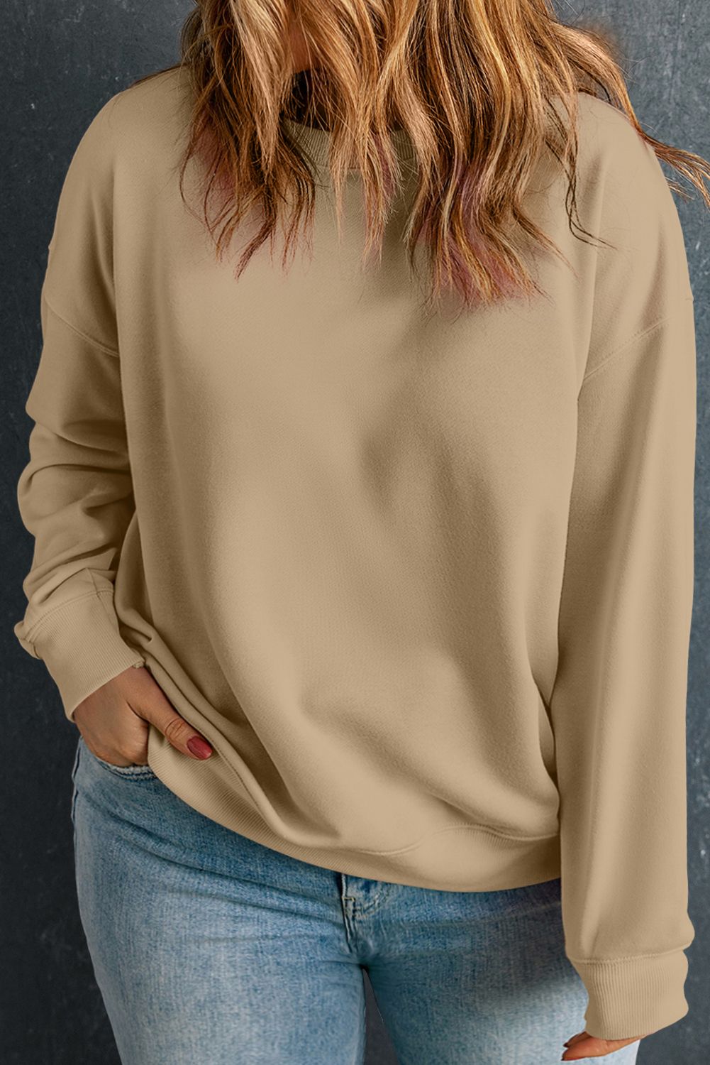 Ahlaray Cozy Plus Size Crew Neck – Apricot for Curvy Women’s Style ...