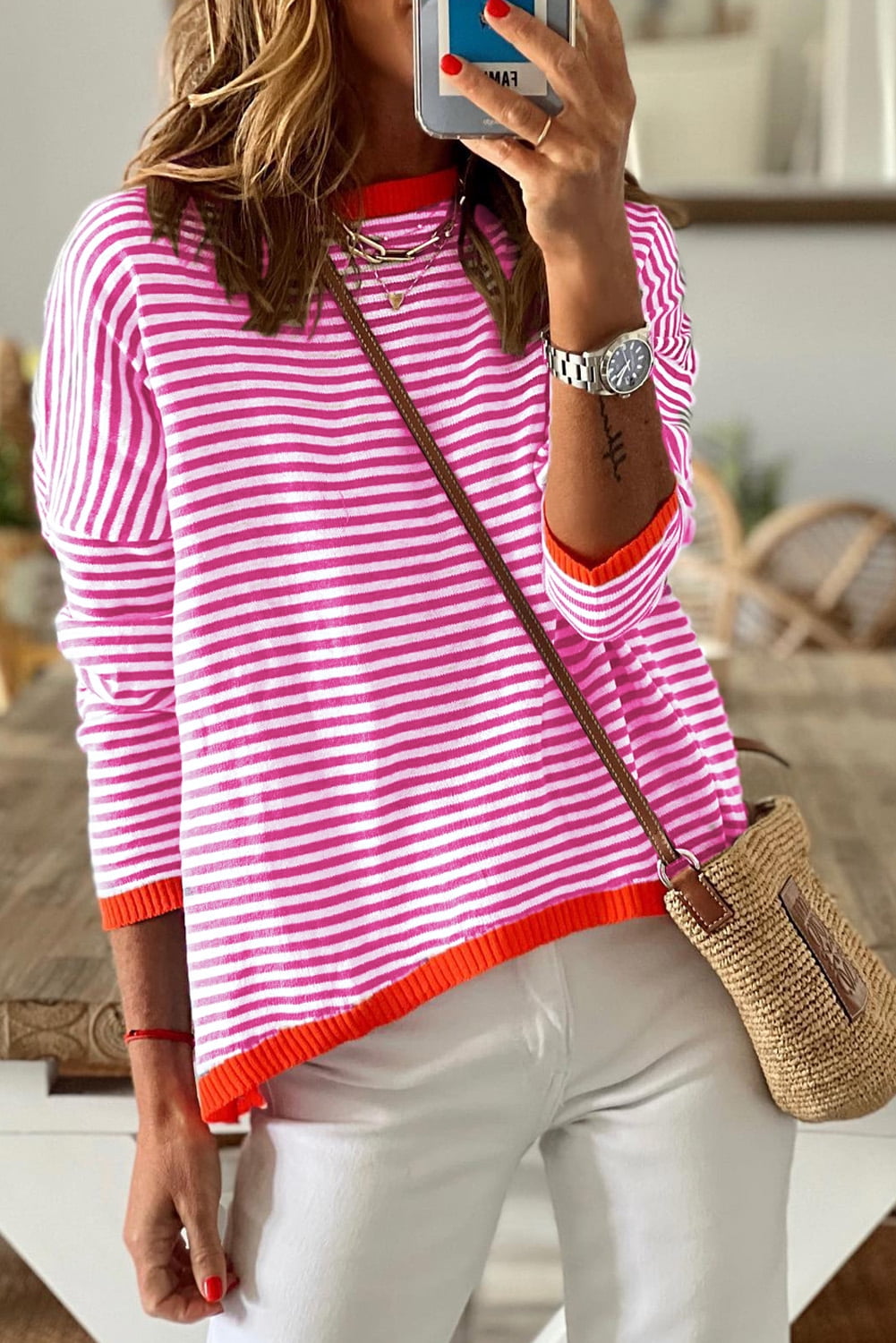 Ahlaray Elegant Striped Sweater – Drop Shoulder for Every Woman's ...