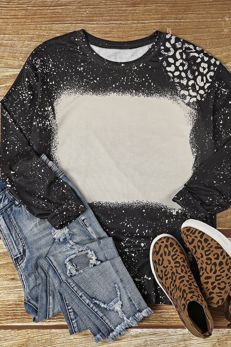 Ahlaray Epic Leopard Print Pullover - Soft Stretch V Neck, Fashion Must ...