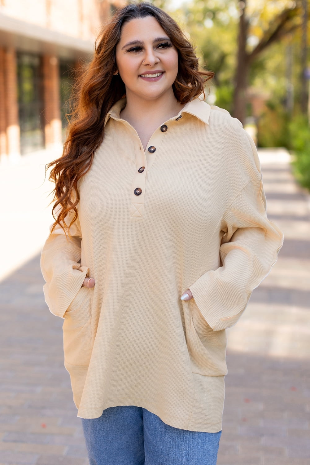 Ahlaray Plus Size Thermal Henley Tunic – Cozy, Stylish, & Comfortable ...
