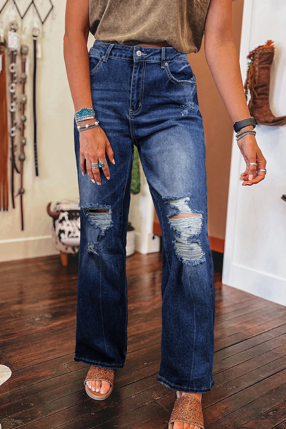 Ahlaray Vibrant Dusk Blue High-Rise Jeans: Flatter Your Figure ...