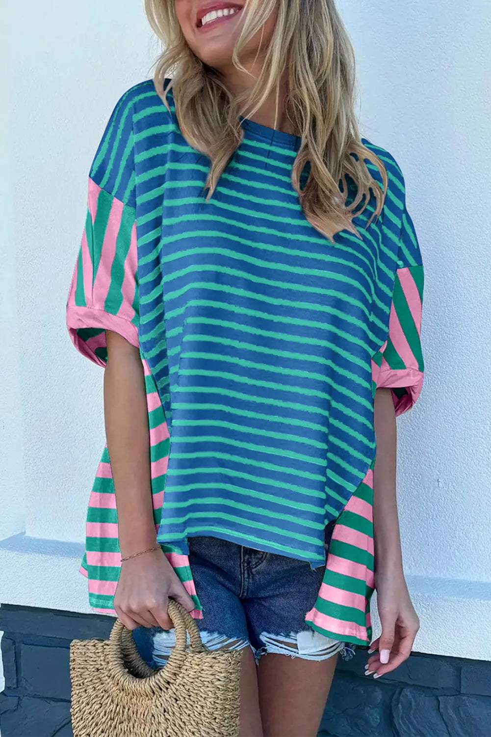 Ahlaray Vibrant Patchwork Tee: Comfort & Style - Sizes Galore ...
