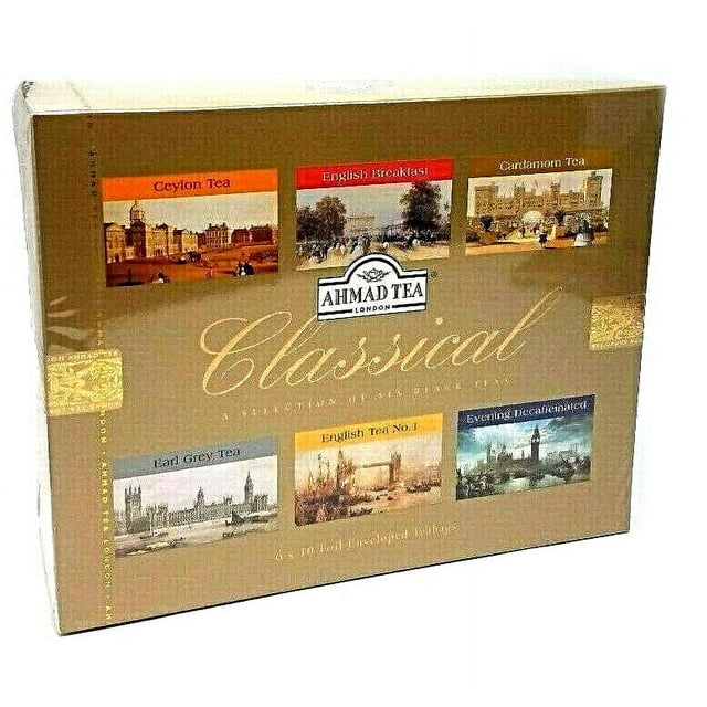 Ahmad Tea Classical Variety Gift Box, 60 Foil Enveloped Teabags ...
