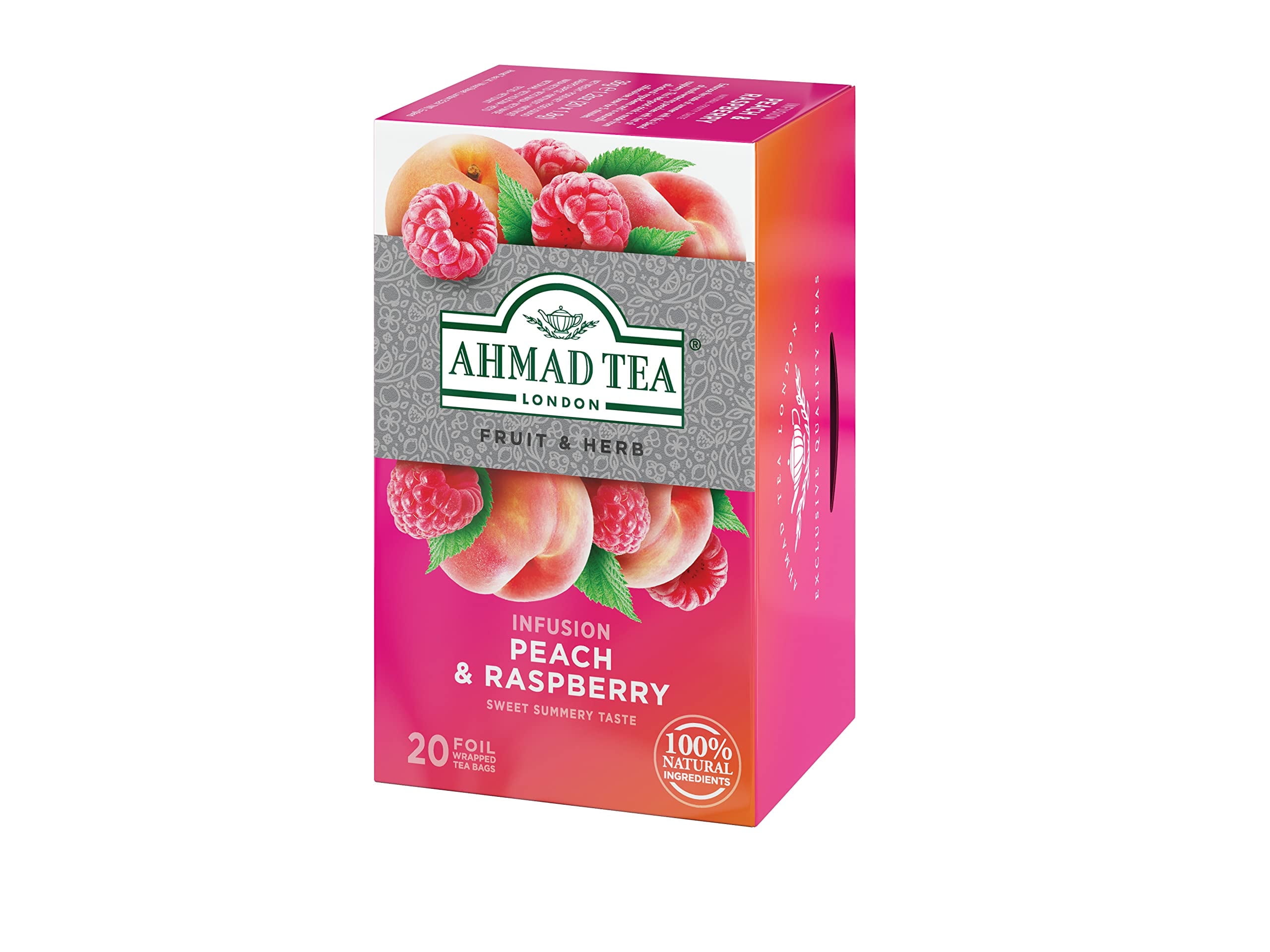 Ahmad Tea Infusions, Peach And Raspberry Teabags, 20 Ct (Pack Of 6 ...