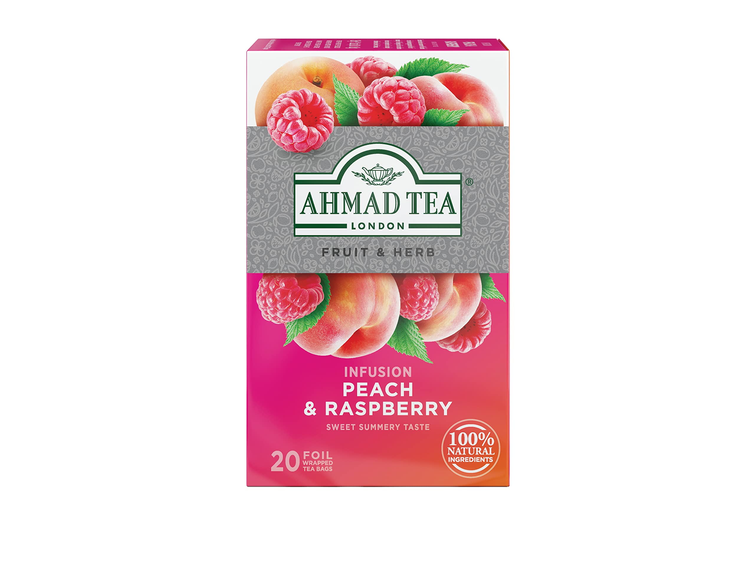 Ahmad Tea Infusions, Peach and Raspberry Teabags, 20 ct (Pack of 1 ...