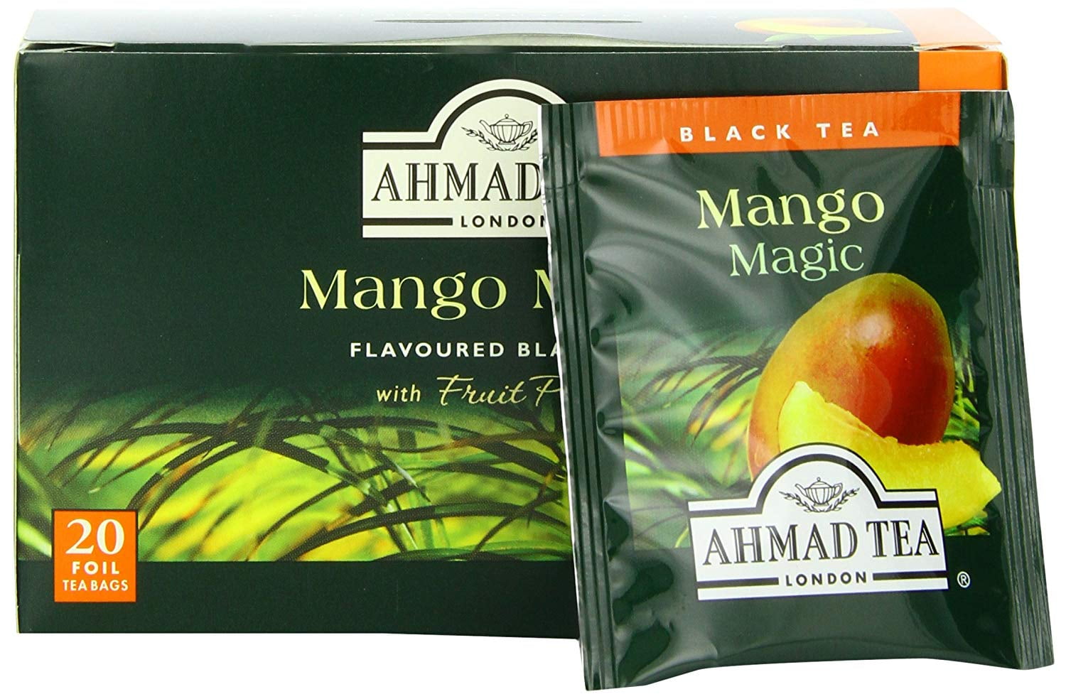 Ahmad Tea Mango Magic Black Tea, Fruity Blend, 20-Count Bags, Pack of 6 ...
