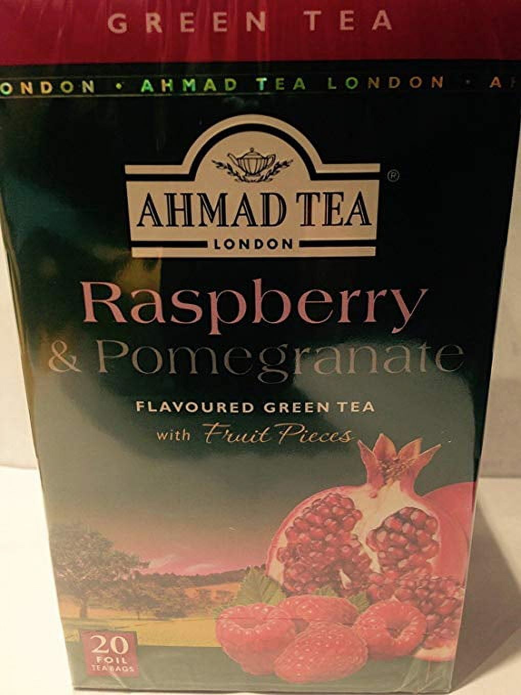Ahmad green tea raspberry and pomegranate flavored, 20 bg - Walmart.com