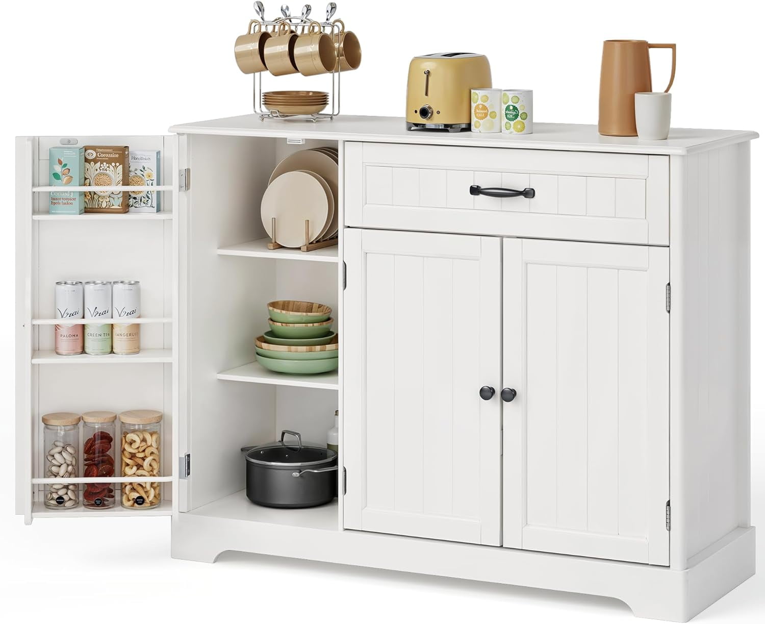 Ahomly Buffet Cabinet with Storage - 42'' Large Kitchen Storage with ...
