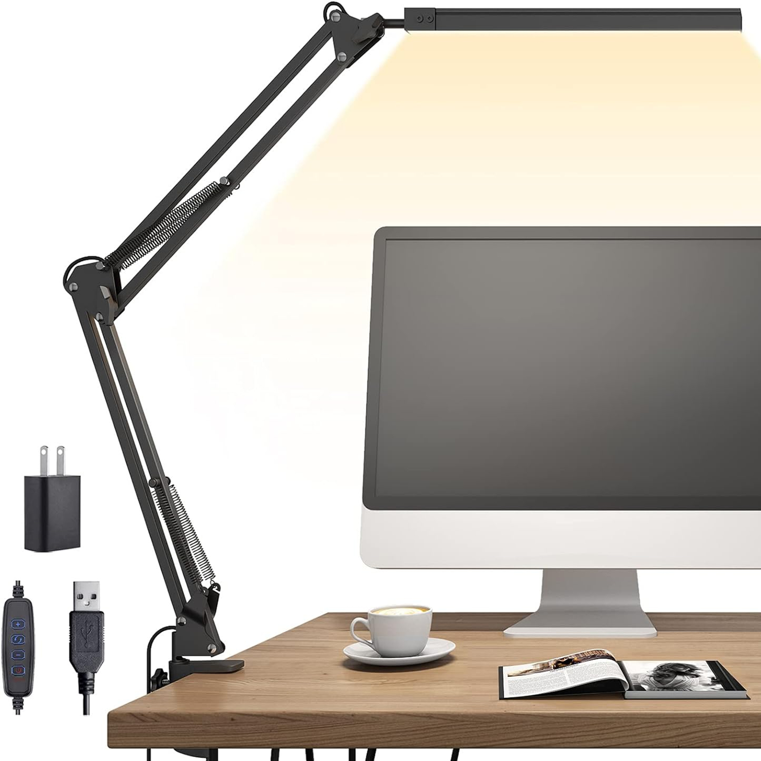 Newhouse Lighting Natural Spectrum LED Desk Lamp ,12 Watts, Black ...