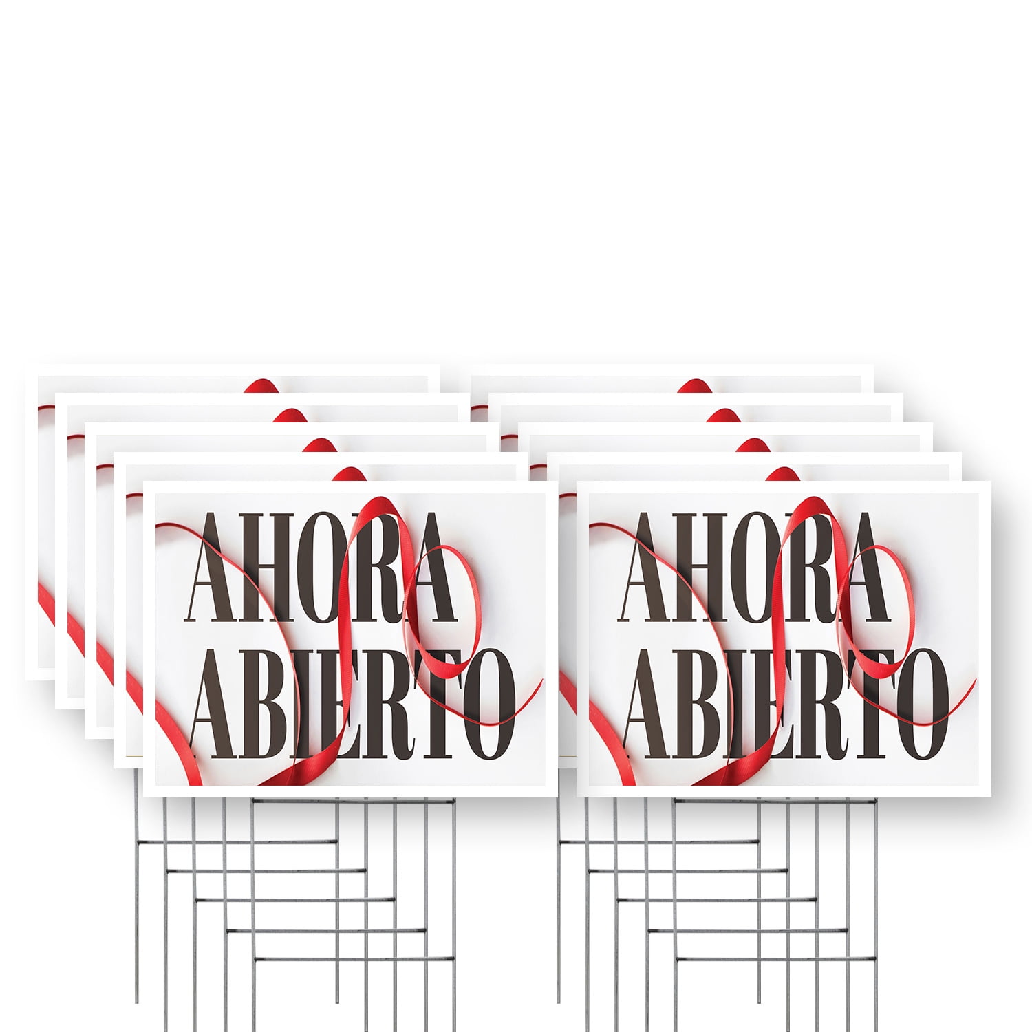 Ahora Abierto Yard Sign 10 Pack of 12 Inch x 16 Inch Single Sided ...