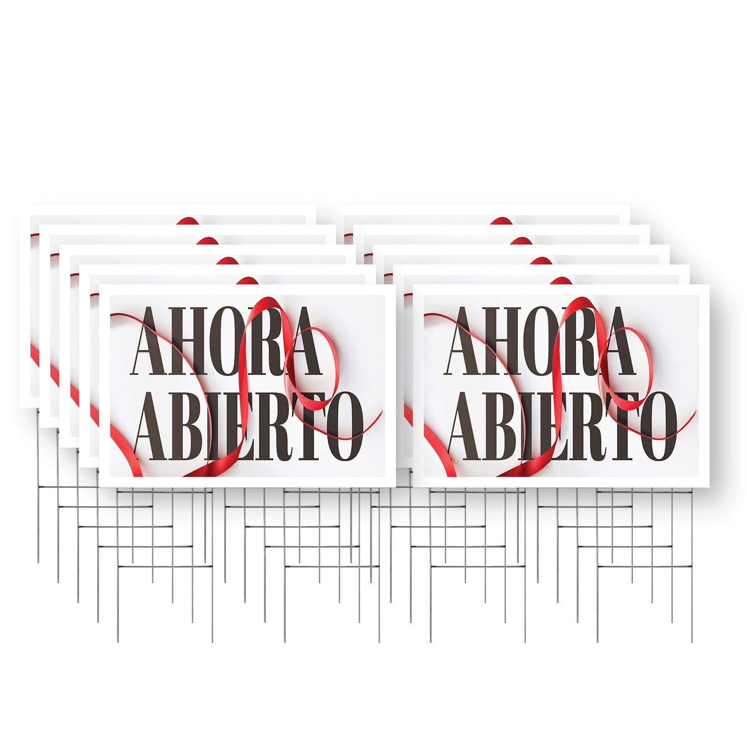 Ahora Abierto Yard Sign 10 Pack of 24 Inch x 36 Inch Single Sided ...
