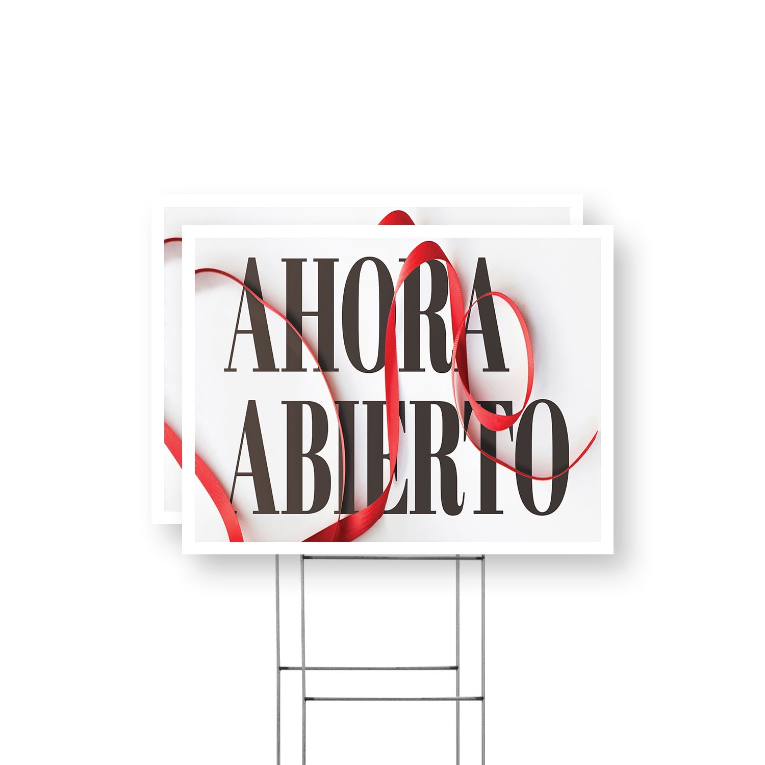 Ahora Abierto Yard Sign 2 Pack of 18 Inch x 24 Inch Double Sided ...