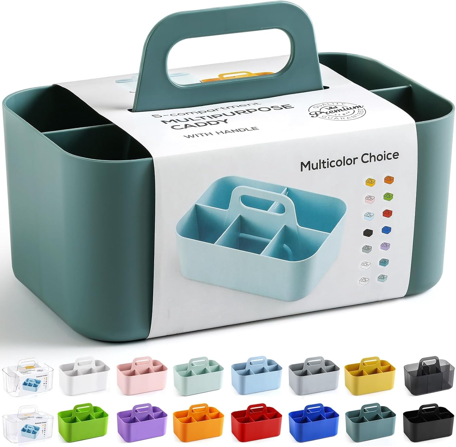 Ahot Multiuse Caddy Organizer with Handle - Stackable Plastic Tote Bin ...
