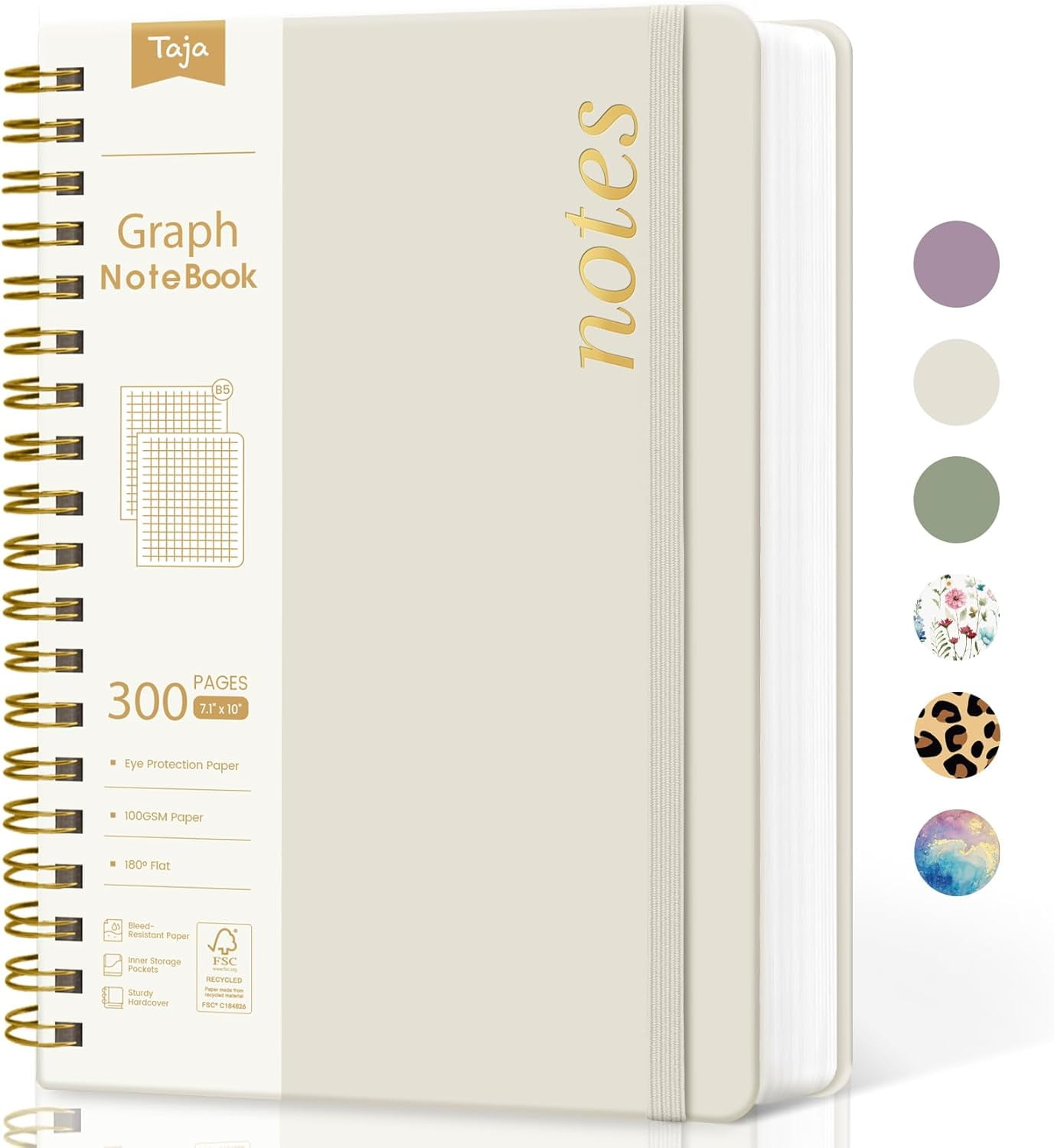 Ahot Notebook Journal for Work, 300 Pages, Thick B5 (7.1"x10") Grid ...