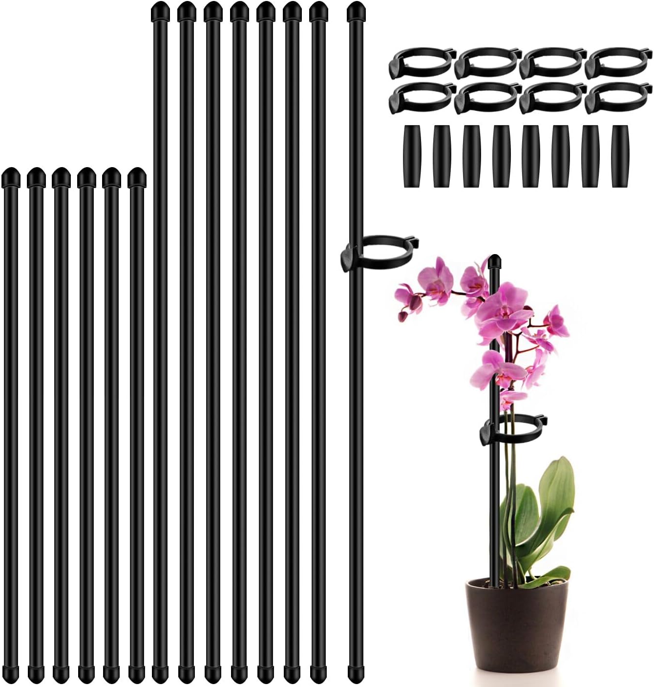 Ahot Plant Stakes 17inch &11inch Adjustable Length Plant Support Stake ...