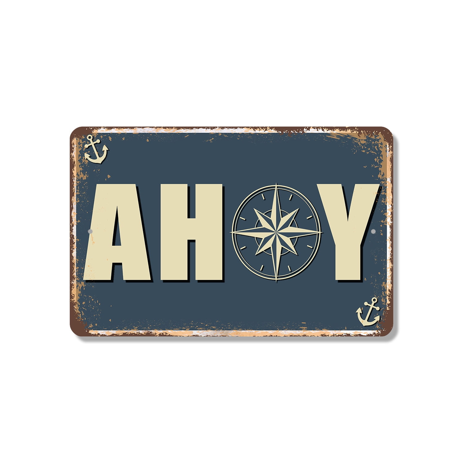 Ahoy 13 Inch x 20 Inch Novelty Plastic Sign Anchors Up Welcome Aboard ...