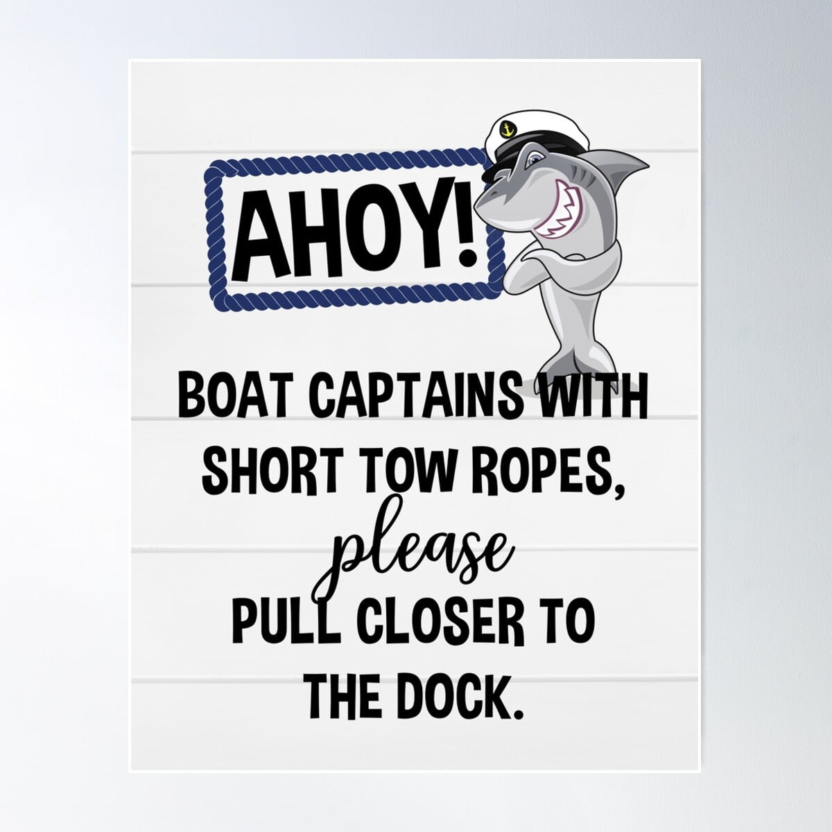 Ahoy Boat Captains With Short Tow Ropes Poster Wall Art, Modern Wall ...