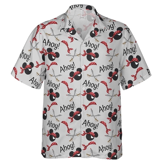 Ahoy Disney Pirate Hawaiian Shirt, Disney Cruise Men Button Shirt ...