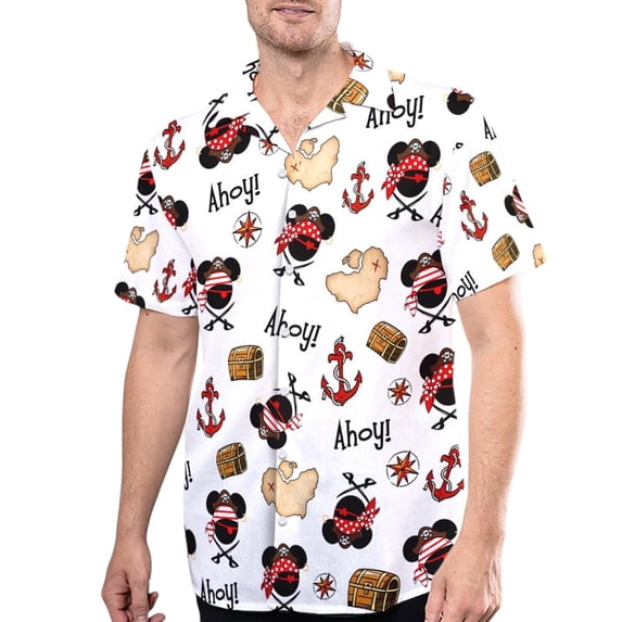 Ahoy Mickey Minnie Pirate Disney Hawaiian Shirt, Mickey And Friends ...