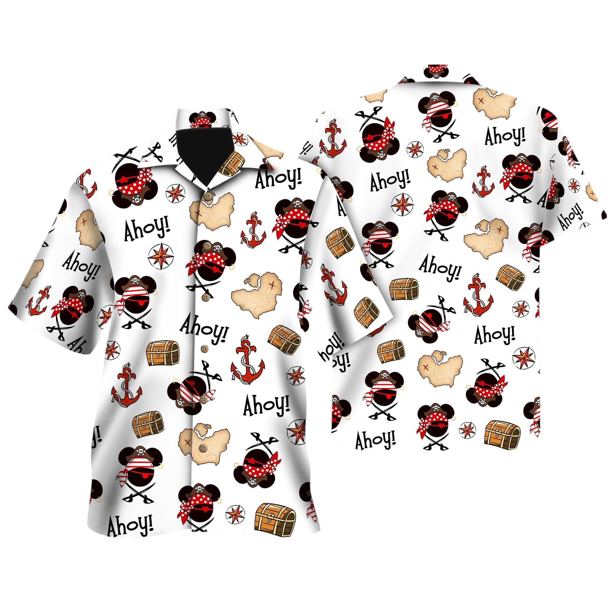 Ahoy Mickey Minnie Pirate Disney Hawaiian Shirt, Mickey And Friends ...