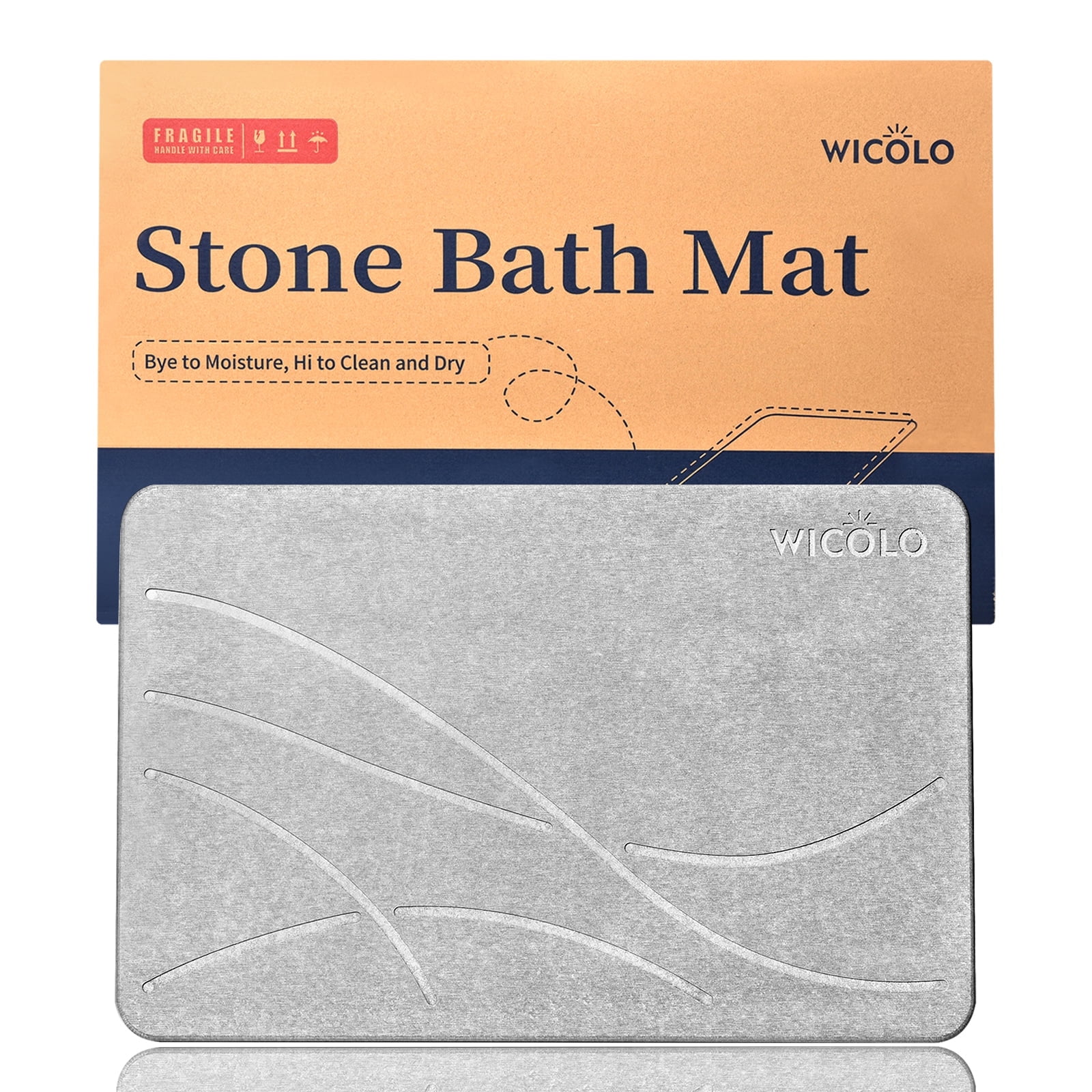 Ahrebvk Stone Bath Mat Set,Diatomaceous Earth Bathroom Stone Mat, Non ...