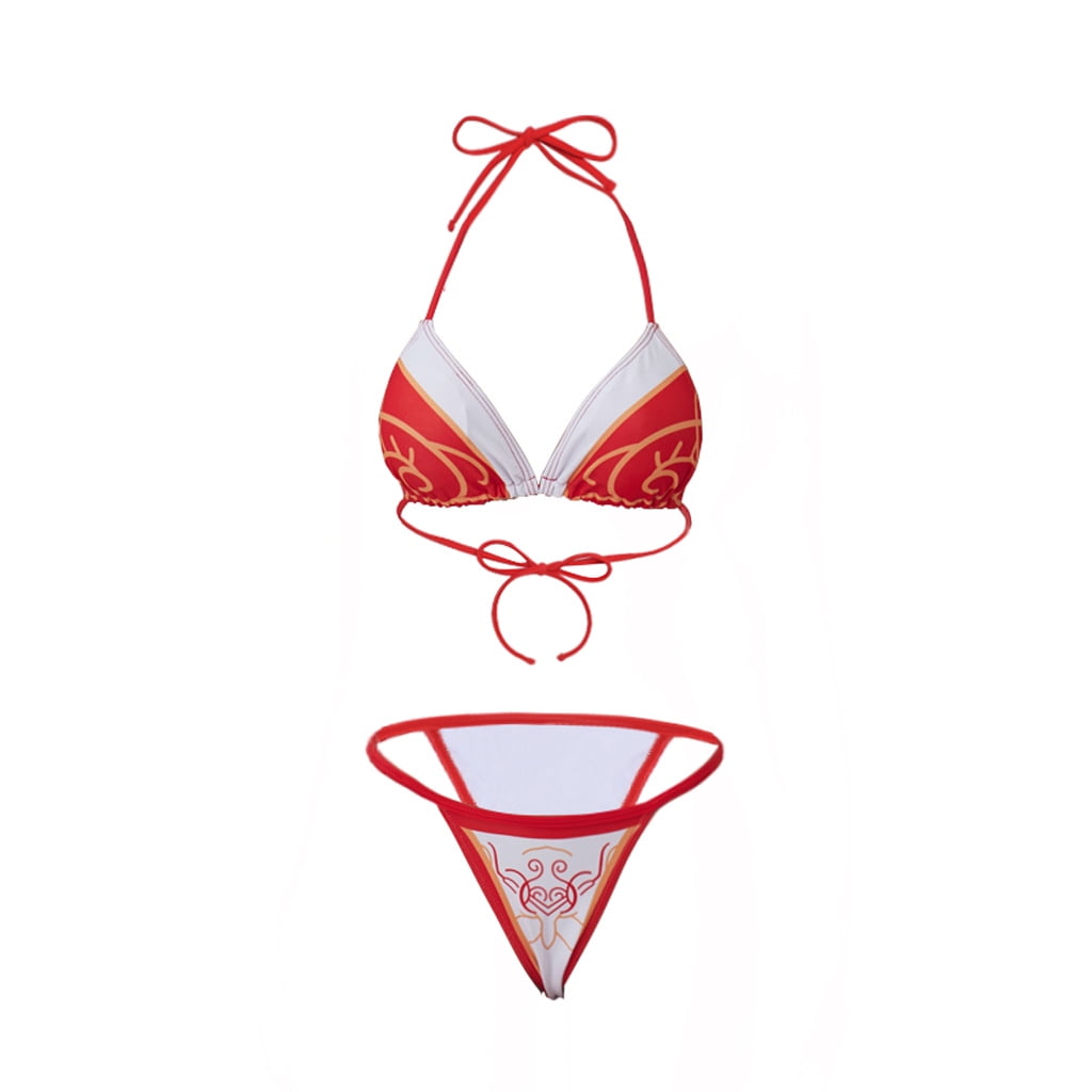 Ahri Swimsuit Anime Sexy Beach Bikini Nine Tailed Fox Original Skin ...