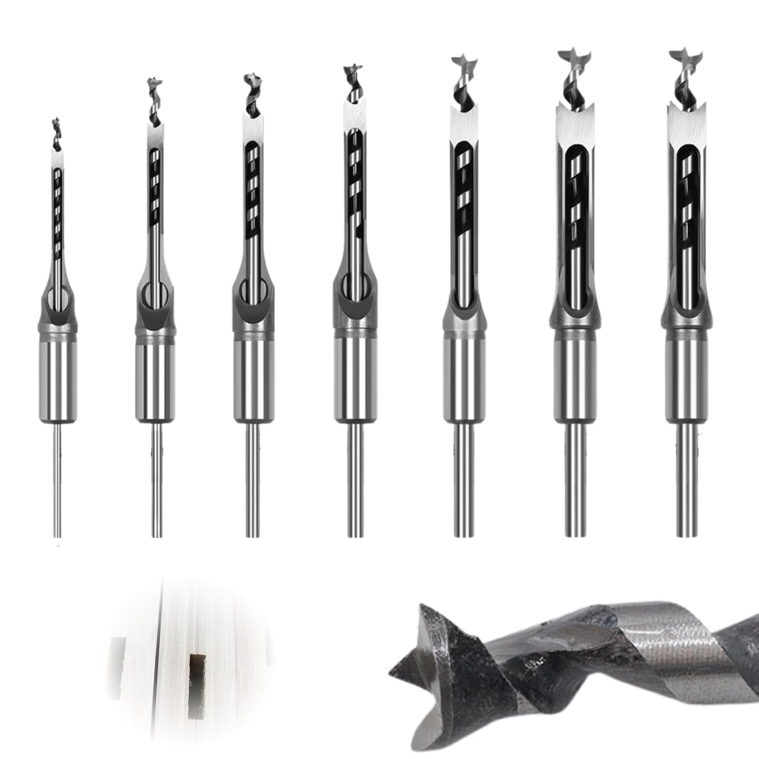 Ahtopmall Square Hole Drill Woodworking Tools Auger Mortising Chisel ...