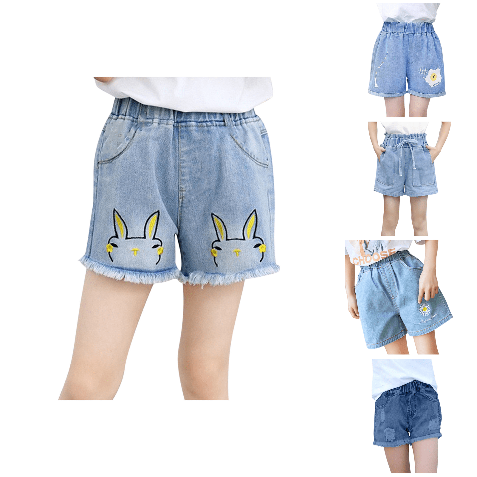 Ahuyic Girls Pants,Summer Shorts for Girls,Spring Summer Print Pants ...