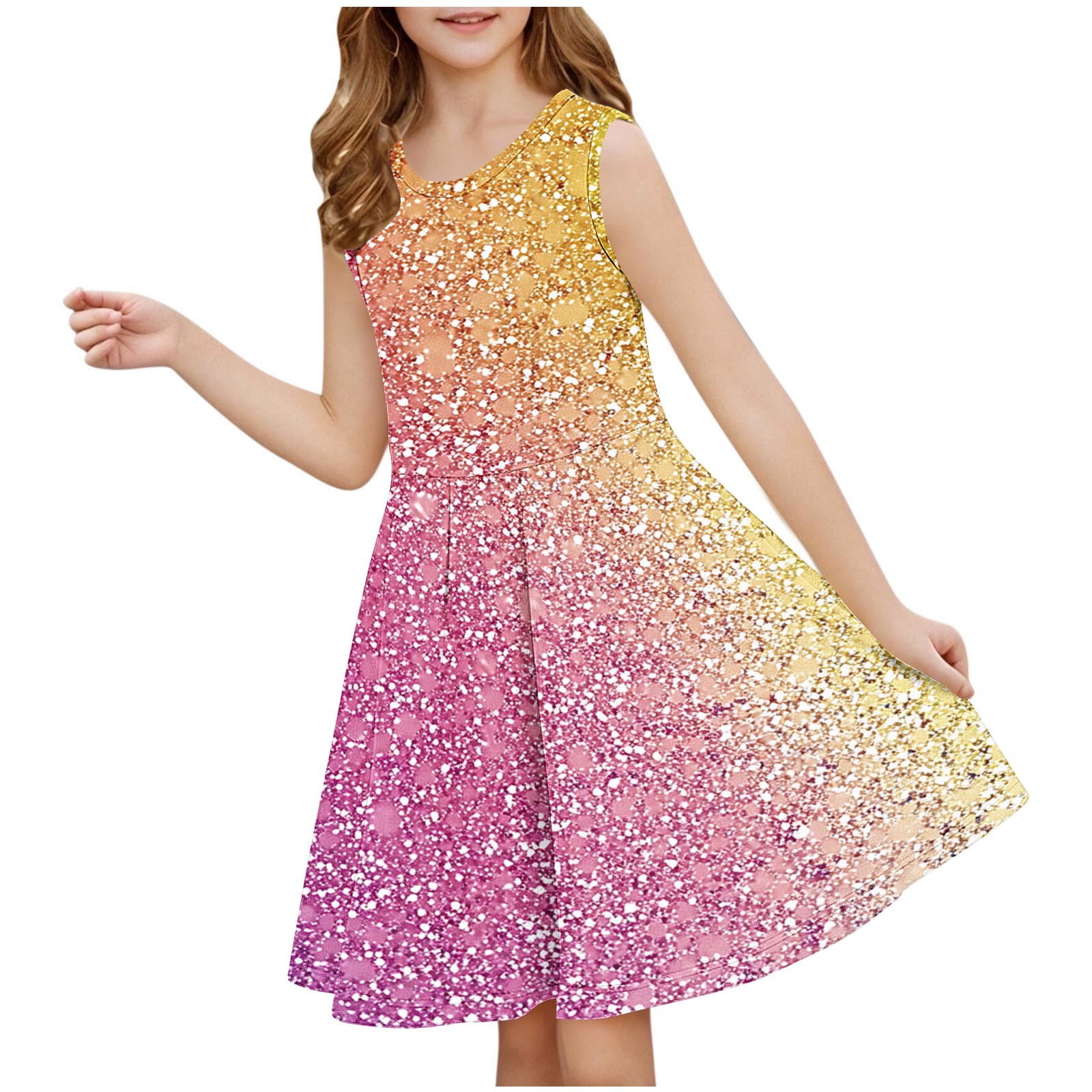 Ahuyic Little Girl Dresses,Kids Summer Casual Dresses,Girls' Summer ...