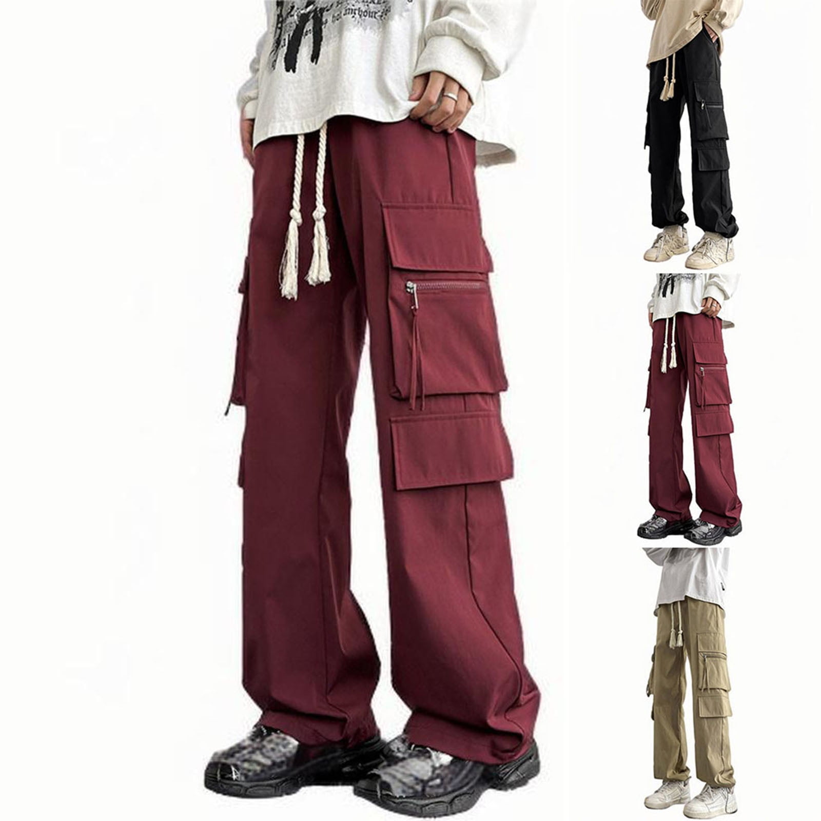 Ahuyic Mens Sweatpants,Sweatpants for Men Pants,Man Solid Color ...