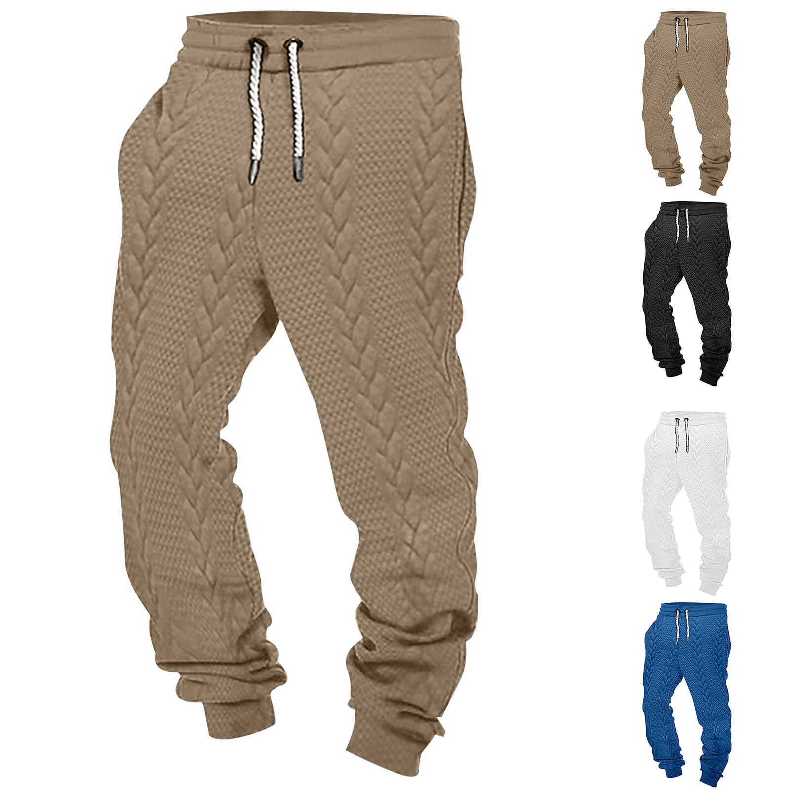 Ahuyic Mens Sweatpants,Sweatpants for Men Pants,Mens Solid Color Pocket ...