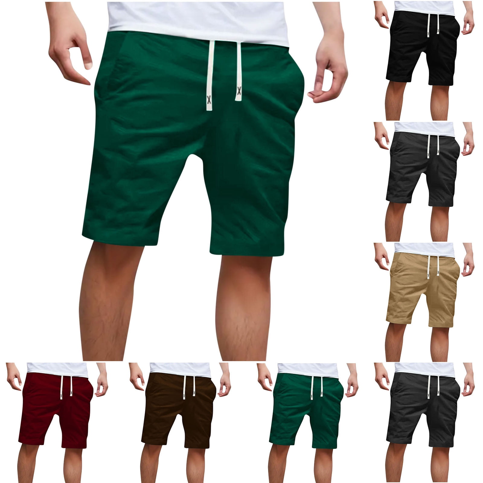 Ahuyic Plus Size Pants for Men,Mens Pants,Mens Lace-up Elastic Waist ...