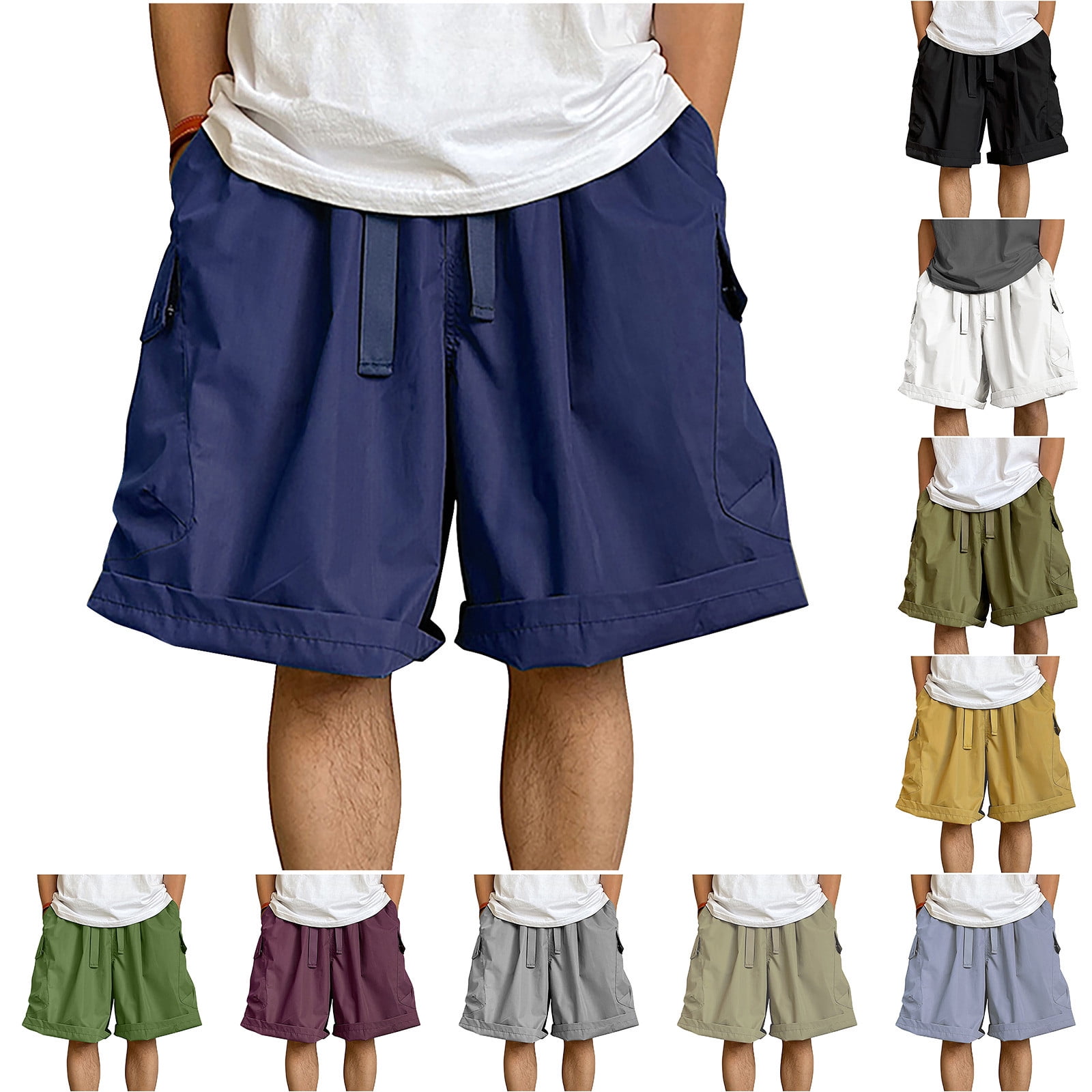 Ahuyic Plus Size Pants for Men,Mens Pants,Mens Shorts Drawstring Casual ...