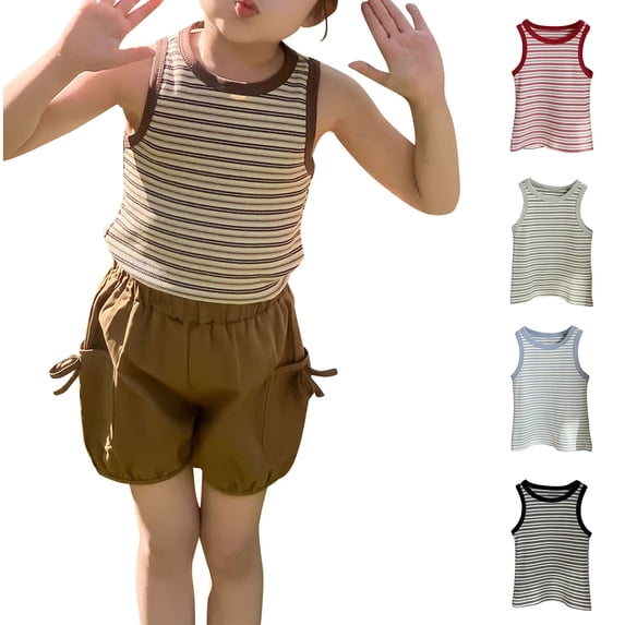Ahuyic Summer Girls Top,Toddler Girls Cotton Tank Top,Toddler Kids ...