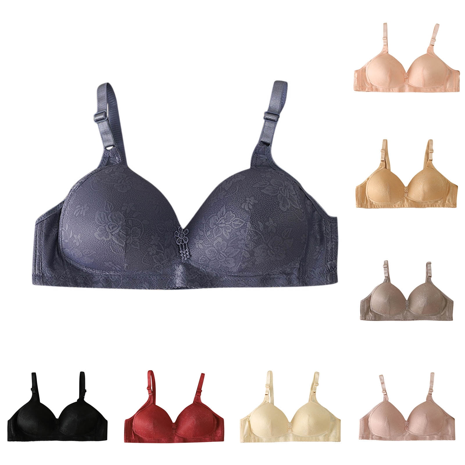 Ahuyic Summer Plus Size Bra For Women, Womens Solid Color Casual Bra ...