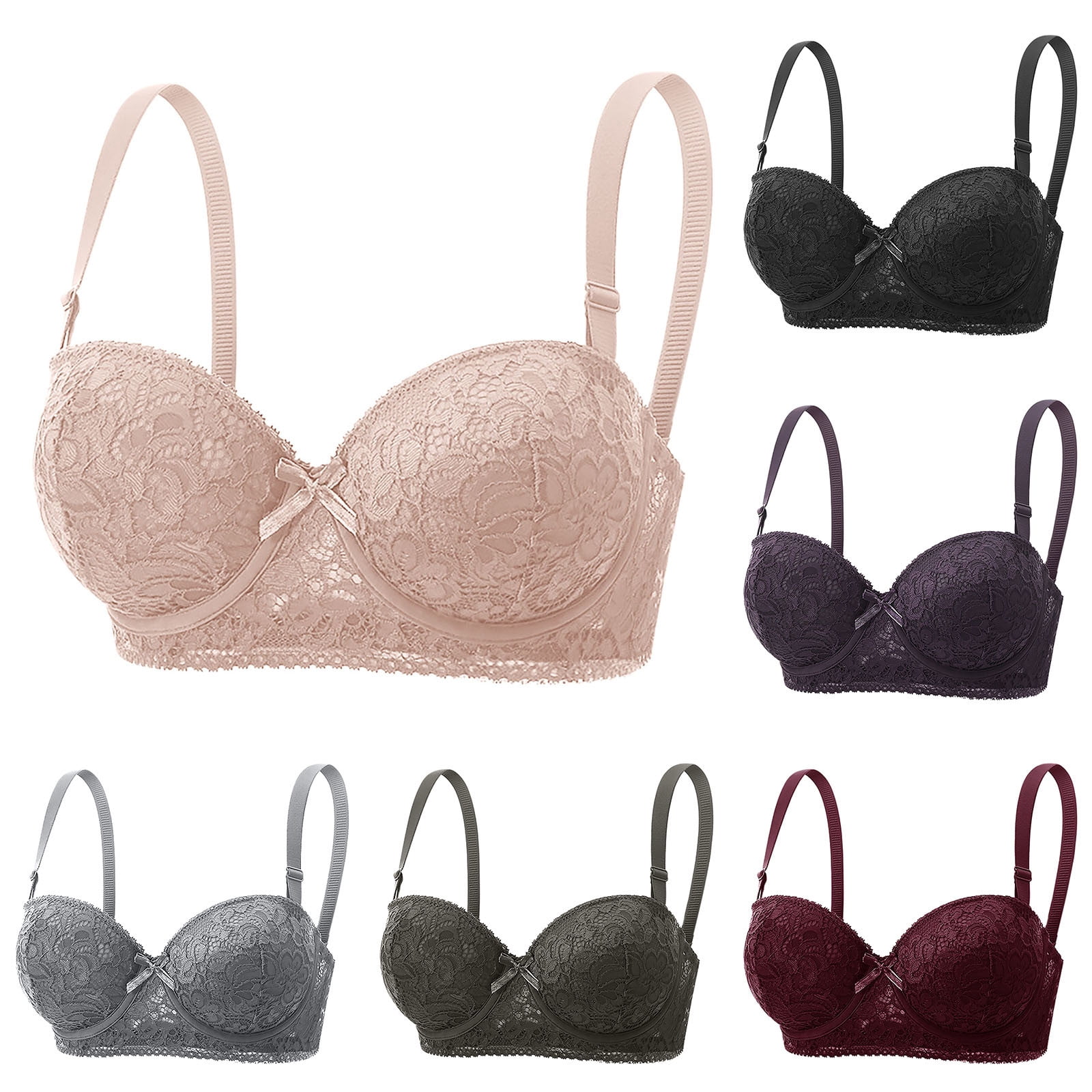 Ahuyic Summer Plus Size Bra For Women, Womens Solid Color Casual Bra ...