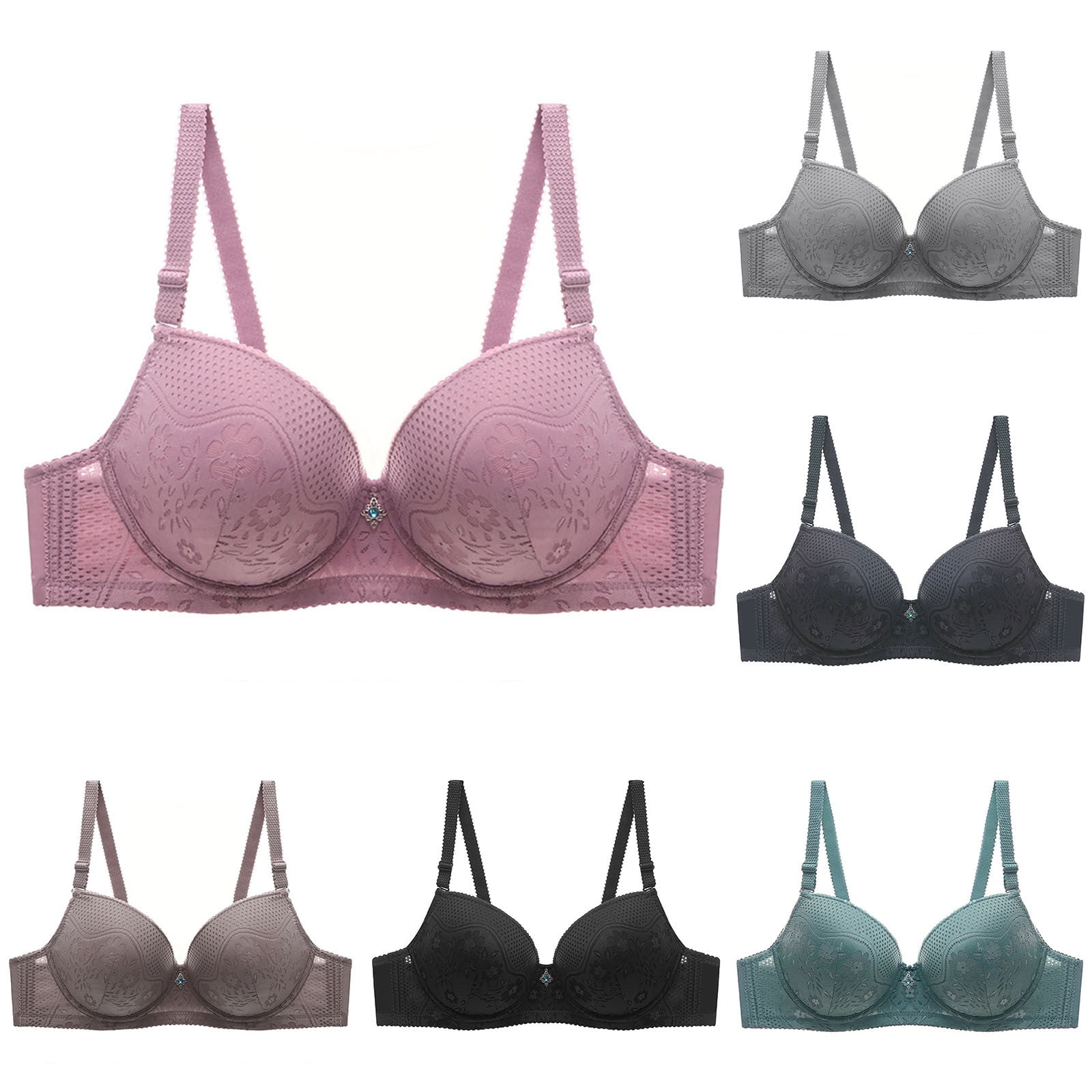 Ahuyic Summer Plus Size Bra For Women, Womens Solid Color Casual Bra ...