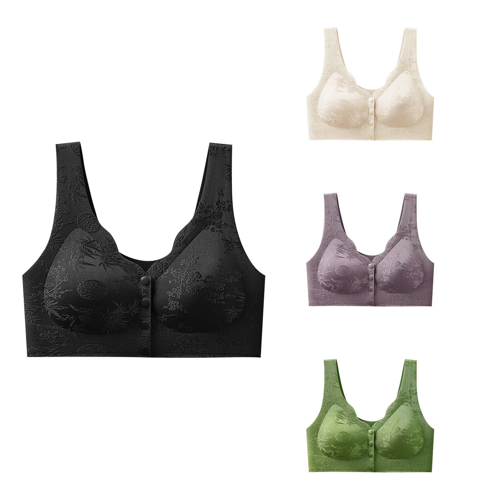 Ahuyic Summer Plus Size Bra For Women, Womens Solid Color Casual Bra ...