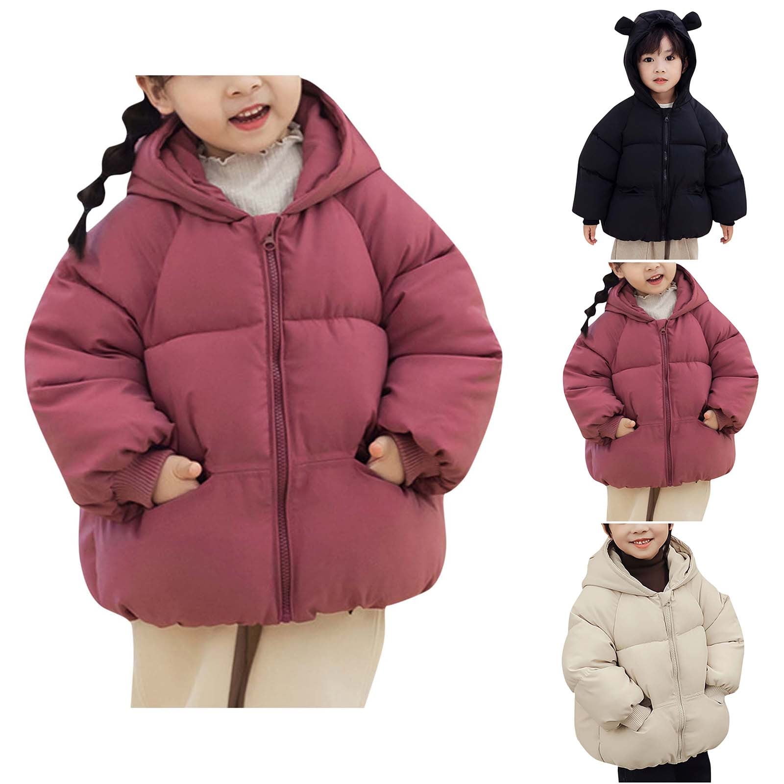 Ahuyic Toddler Kids Long Sleeved Coat, Fall And Winter Warm Coat For Kids, Children's Solid ...