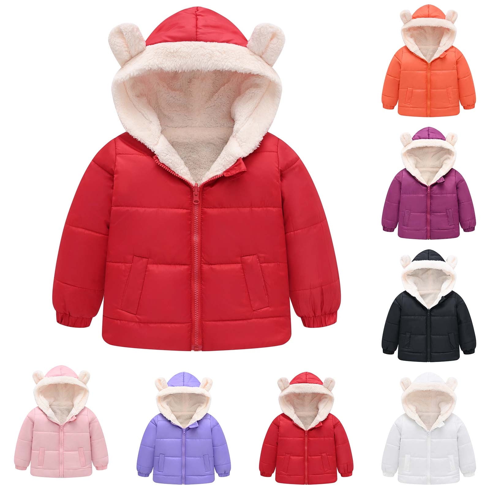 Ahuyic Toddler Kids Long Sleeved Coat, Fall And Winter Warm Coat For Kids, Boys And Girls Solid ...