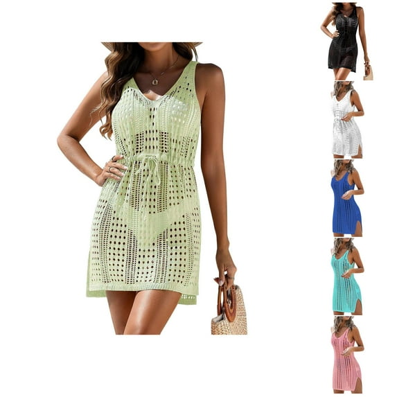 Ahuyic Womens Bikini,Swimsuit Cover Ups For Womens Neck Loose Beach ...